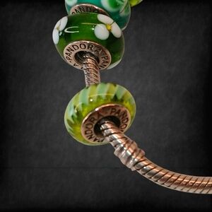 Pandora | Jewelry | Authentic Pandora Silver Bracelet With 6 Stunning ...